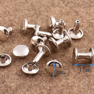 Silver Rivets 9*11mm Metal Button Double Capped Rivets Double Head ...