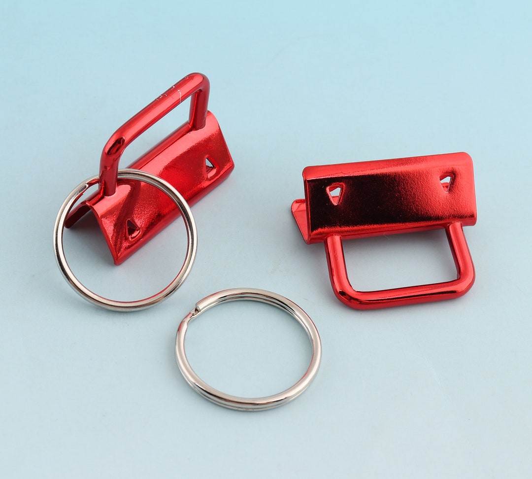 Red Key Fobs Hardware 8pcs 32mm Key Fobs With Split Rings Key Chains ...