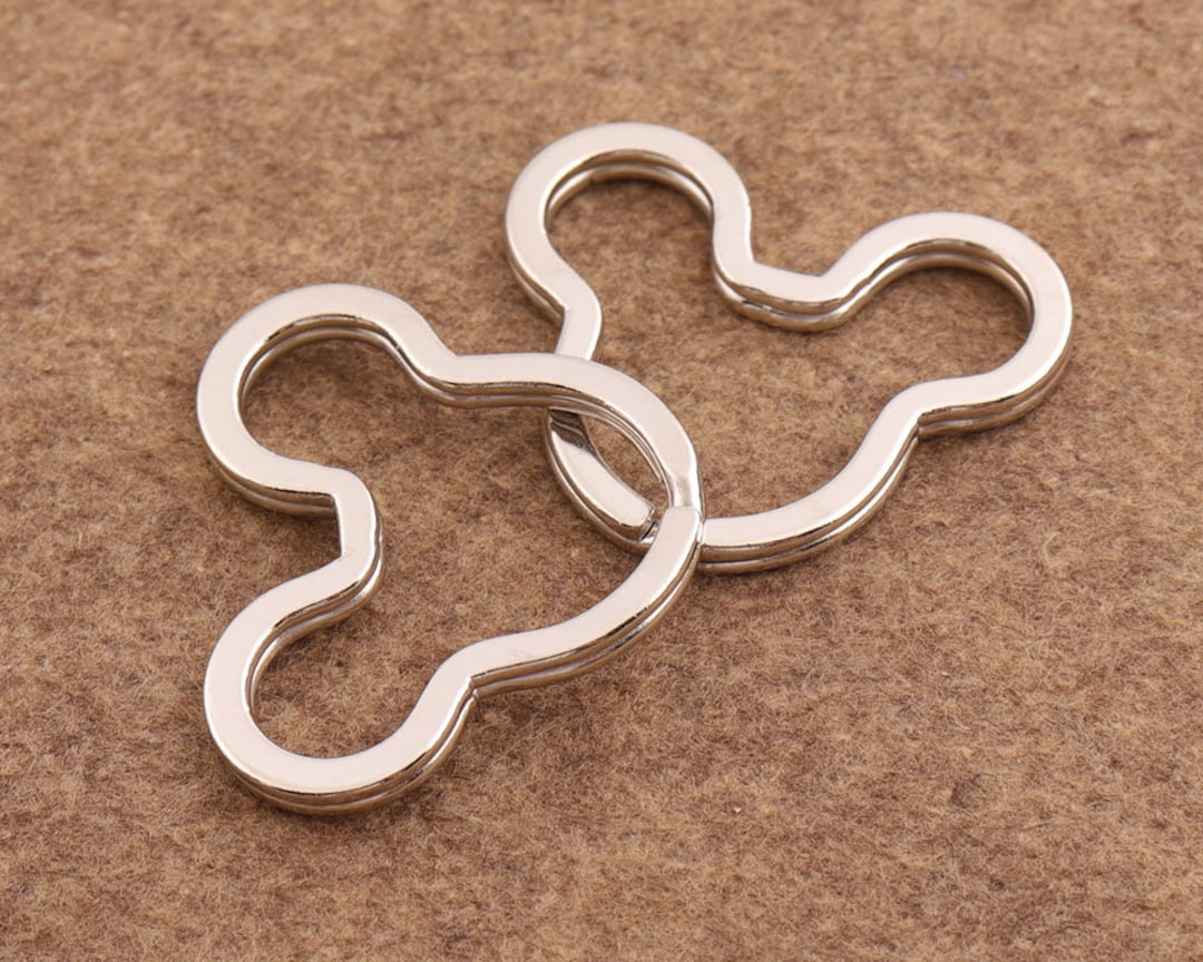 Silver Mouse Key Ring 10pcs *38mm Cute Key Fob Ring Metal Split Ring ...