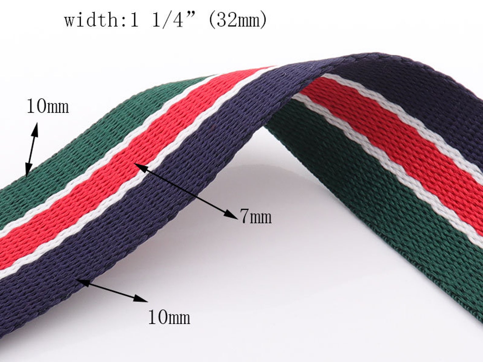 Cotton Webbing 1 1/432mm Colored Stripes Heavy Weight - Etsy