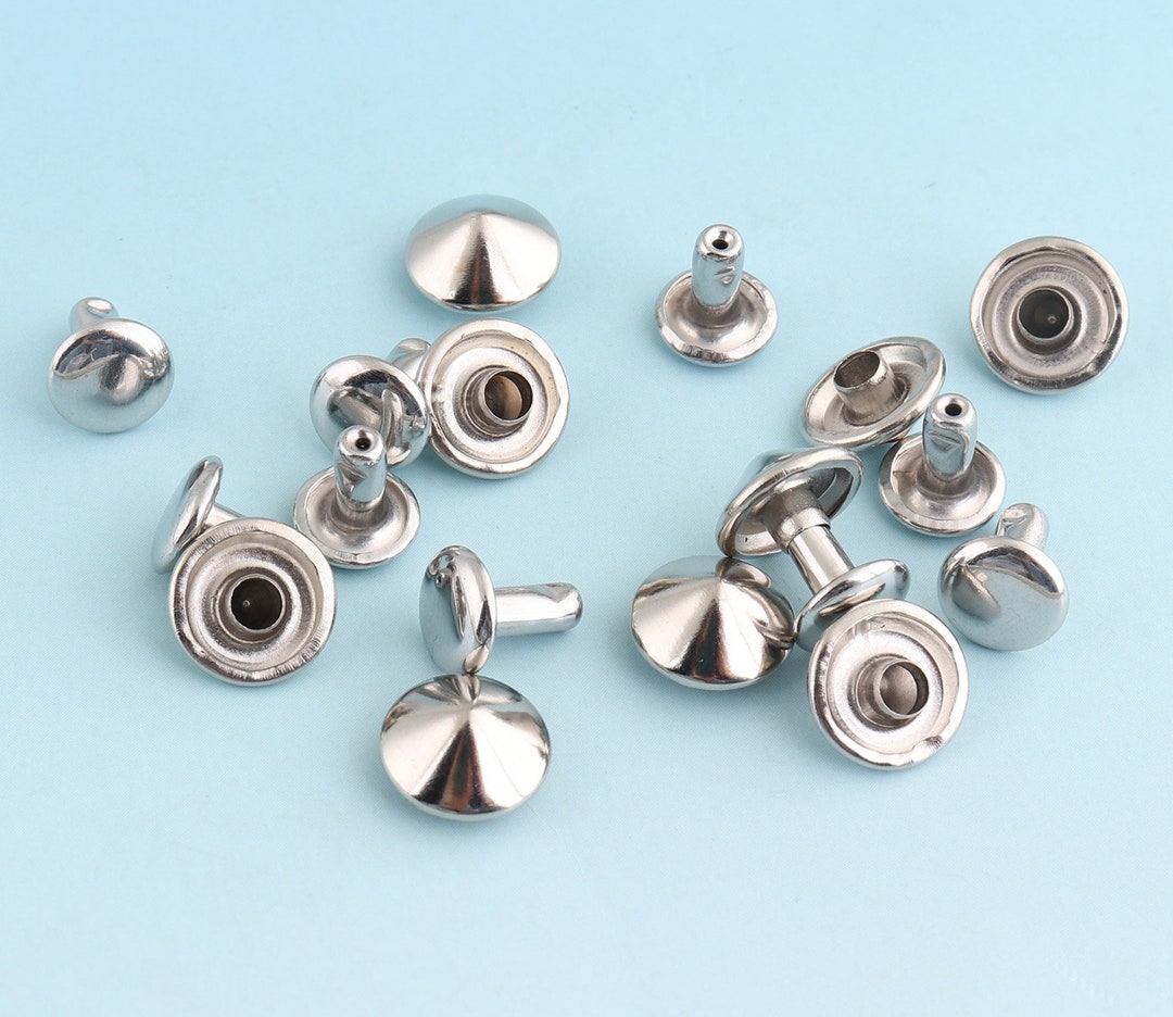 Double Capped Rivets 50sets 9mm Silver Rivets Studs Cuspidal Rivets ...