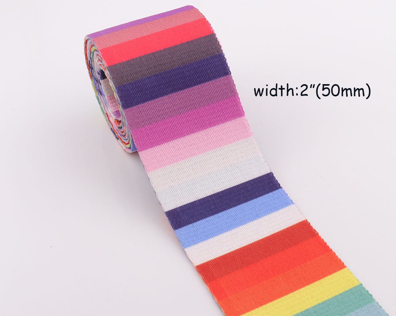 2 Rainbow Webbing Color Stripe Webbing Belt Key Fobs | Etsy