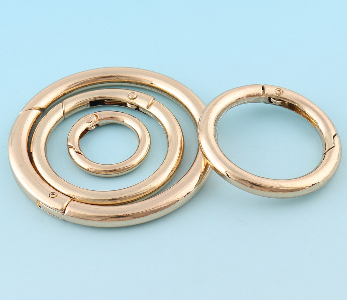 Light Gold Spring Hook Push Gate Snap Hook O Ring Metal Clasp for ...