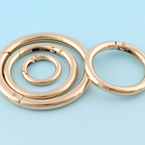 Light Gold Spring Hook Push Gate Snap Hook O Ring Metal Clasp for ...