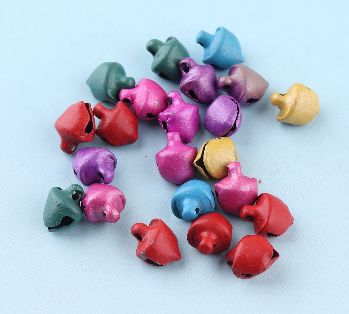 Colorful Jingle Bells Blocks 100pcs 6mm Mix Color Christmas - Etsy