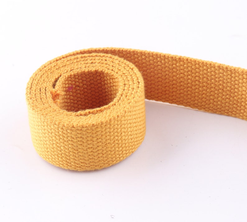 Cotton Webbing 1-5 Yards*25mm Golden Copper Webbing Fabric Belt Canvas ...