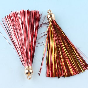 Colorful Tassels 10pcs 9.5cm Gold Tassels With Cap Beautiful Jewelry ...
