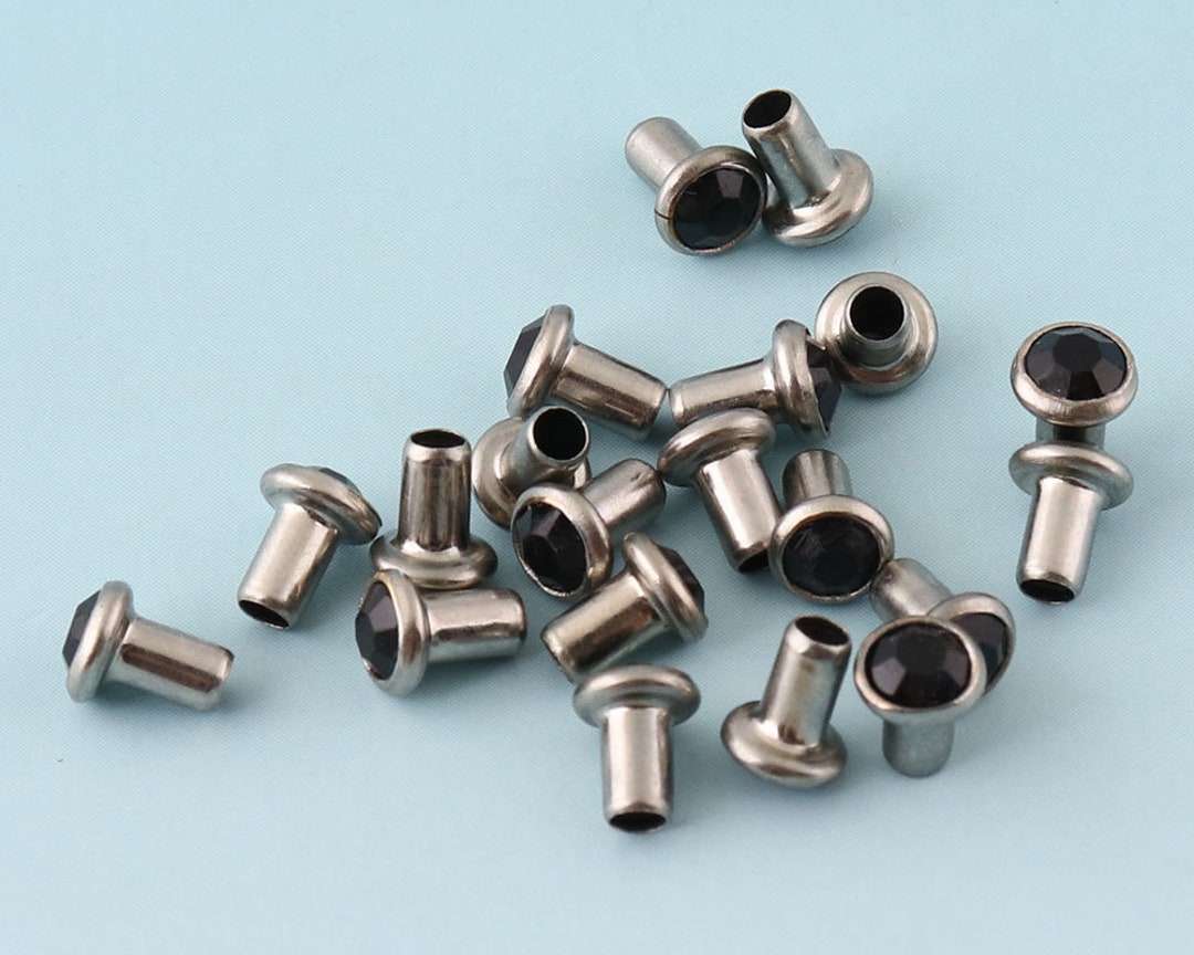 Rapid Rivets 30sets 4.5mm/7mm Black Rivets Metal Button Rivets With ...