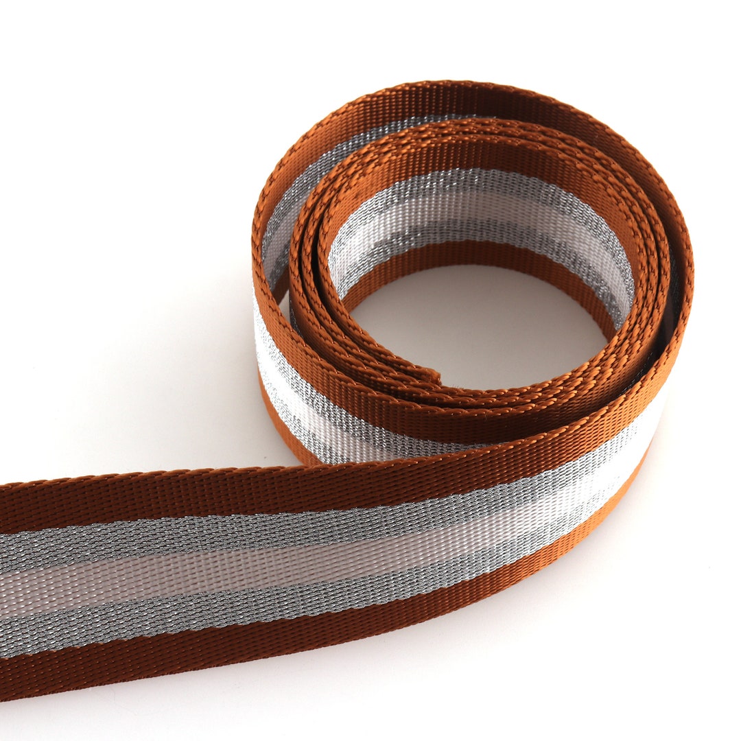 Nylon Webbing 38mm Brown Striped Polyester Webbing Camera Strap Sewing ...