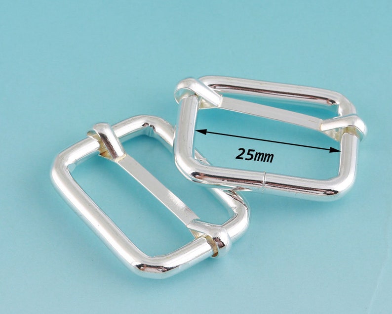White Silver Belt Buckle 4pcs/8pcs 25mm Adjuster Buckle Tri Bar Buckles ...