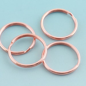 30pcs Rose Gold Key Ring O Ring Large Key Fob Ring 25mm Metal Split ...