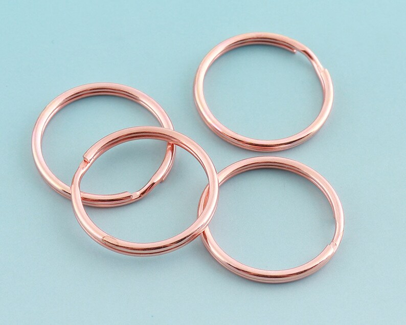 30pcs Rose Gold Key Ring O Ring Large Key Fob Ring 25mm Metal Split ...