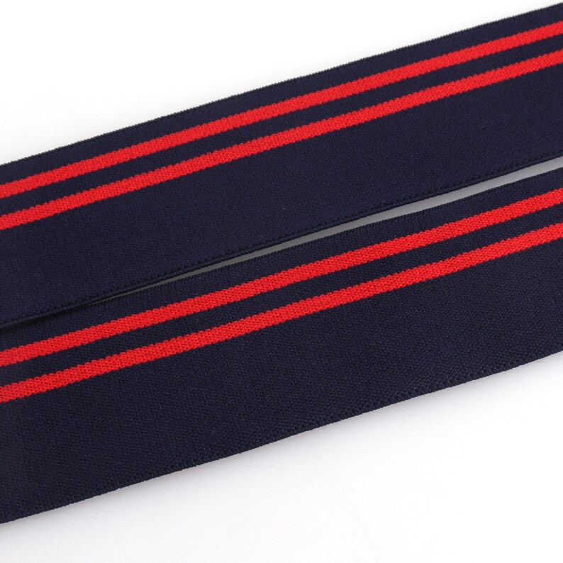 Soft Elastic Webbing Strap 1.5inches Red Elastic Band Stripes Stretch ...