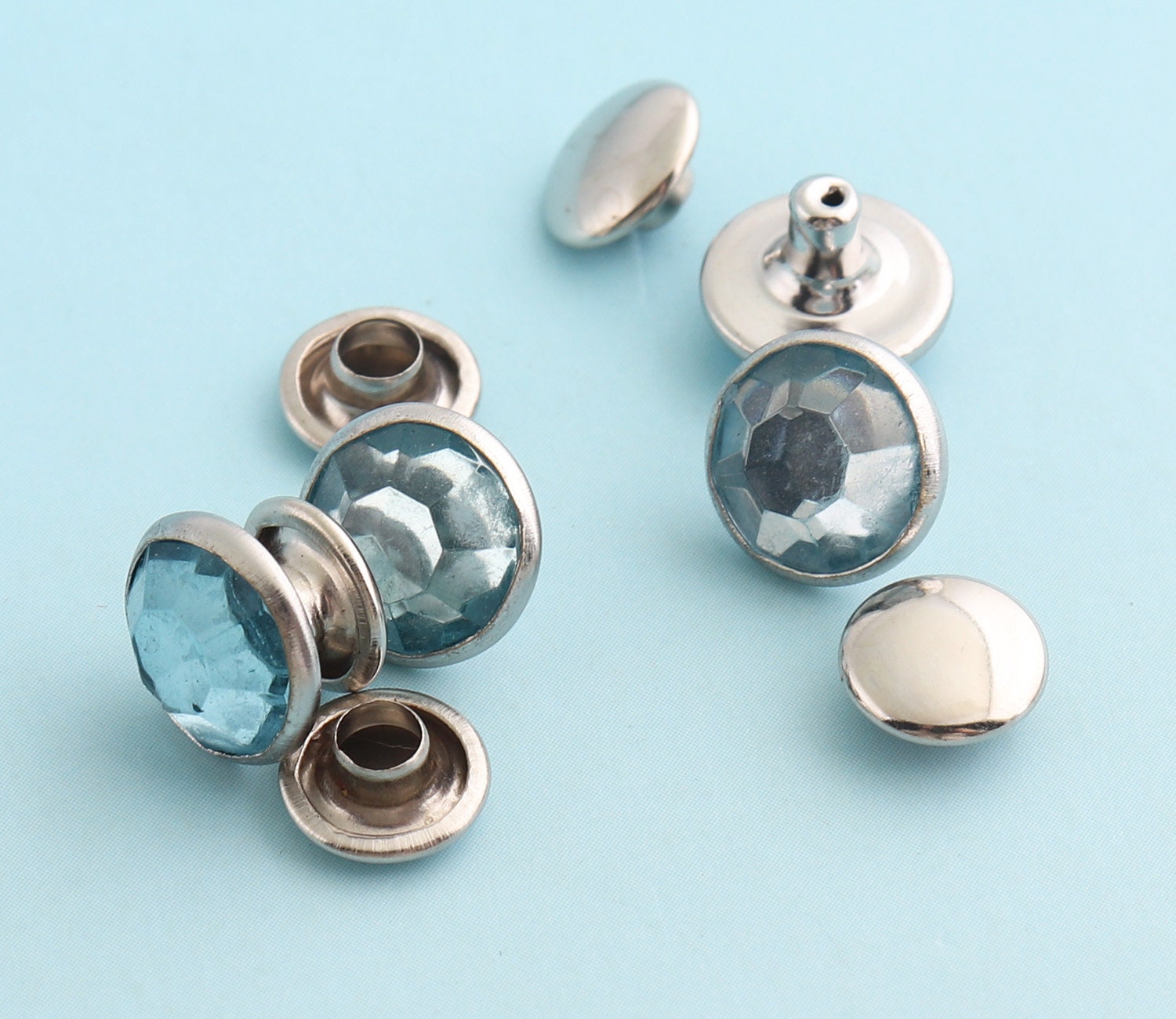 Blue Diamond Rivets Metal Studs 20pcs 15*10mm Double Capped Rivets ...