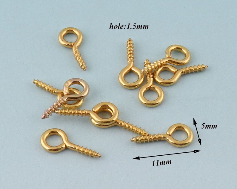 Eye Pins 200pcs 11*5mm Gold Screw Eye Hook for Pendants Metal Screw Eye ...