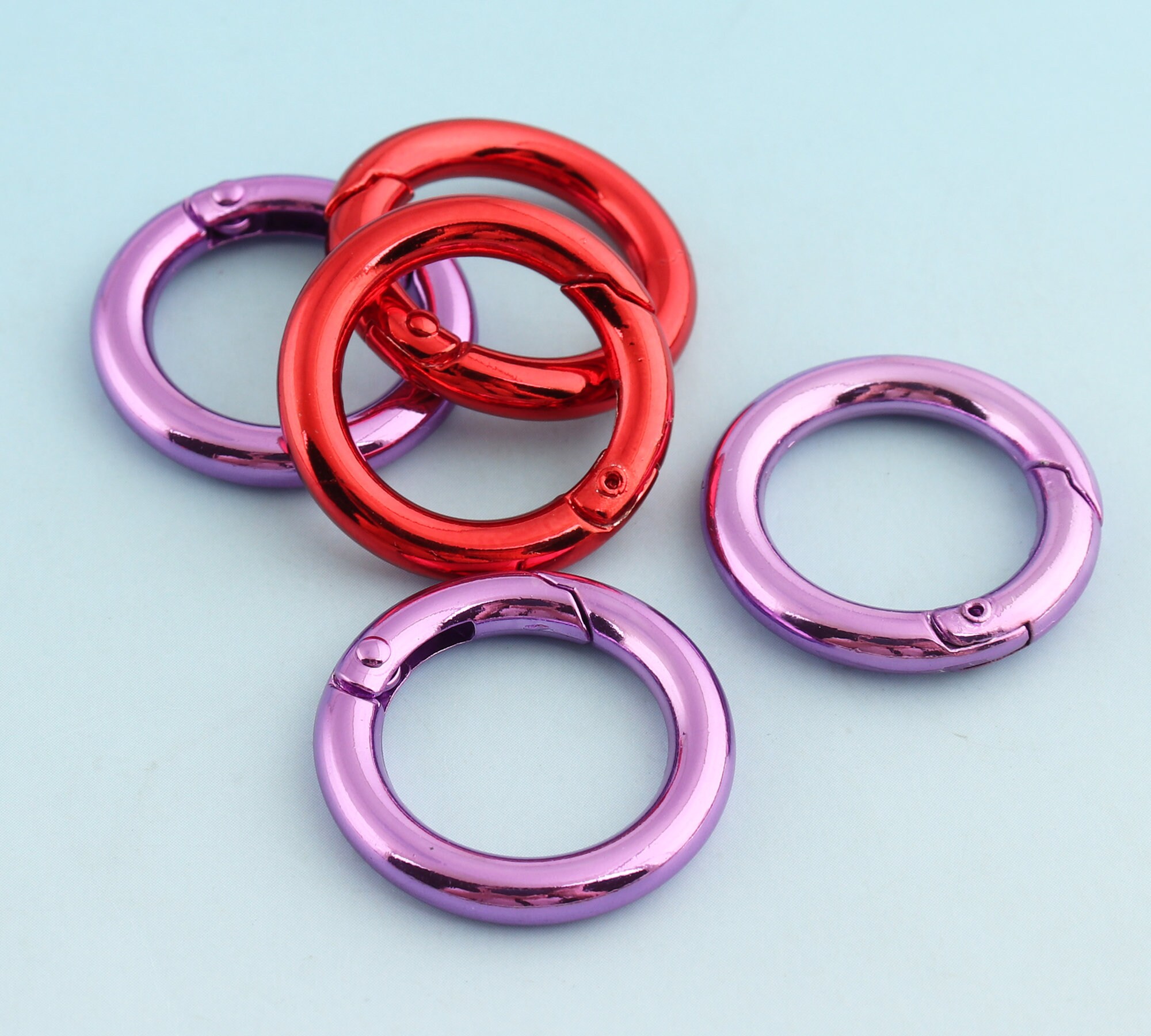 Red Snap Hook 6pcs 3/4" (19mm) Spring Clasp Spring Buckle Round Snap ...