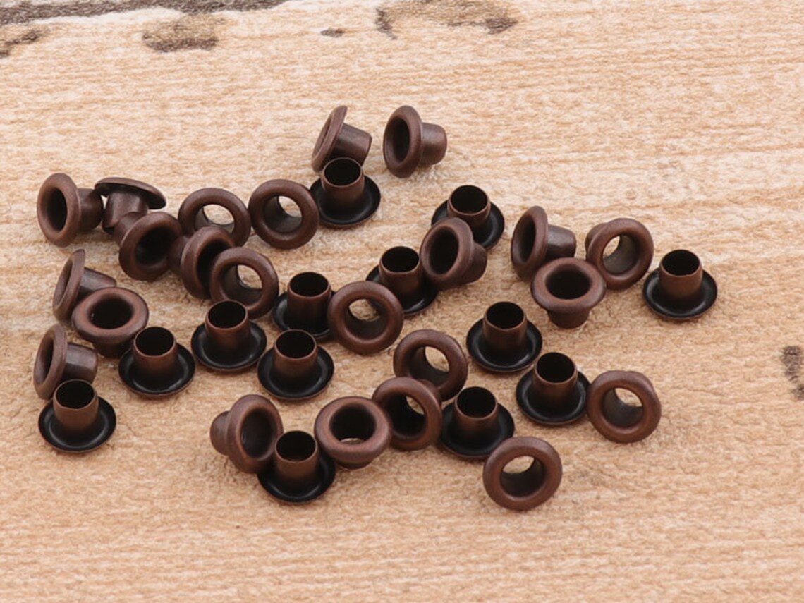 100pcs Brown Eyelets 6mm/8mm Round Grommet Eyelets Metal - Etsy