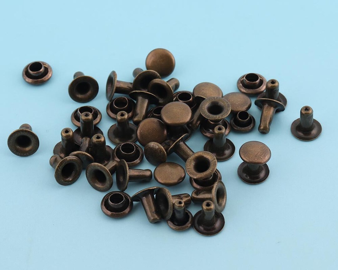 Antique Bronze Rivets 100sets 6*6mm Metal Button Double Capped Rivets ...