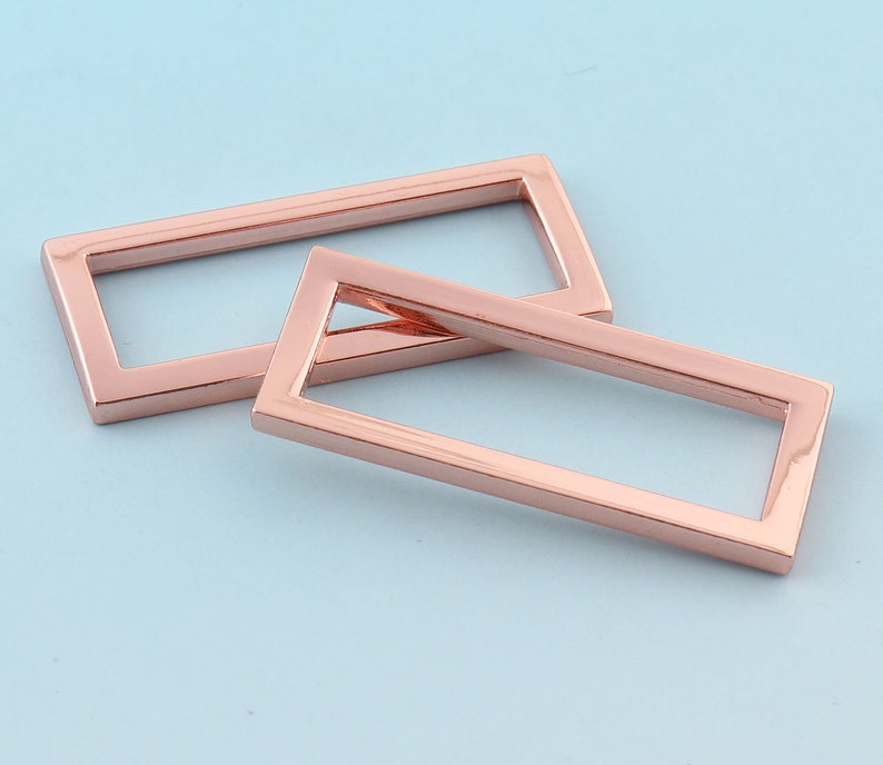 6pcs 38mm Rose Gold Rectangle Rings Alloy Rectangle Ring Belt | Etsy