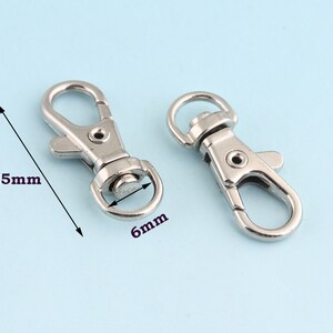 Silver Swivel Snap Clasp 50pcs 25mm Mini Swivel Claw Clips Snap Hook ...