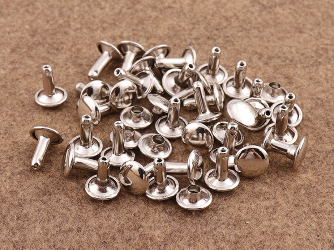 Silver Rivets 9*11mm Metal Button Double Capped Rivets Double Head ...