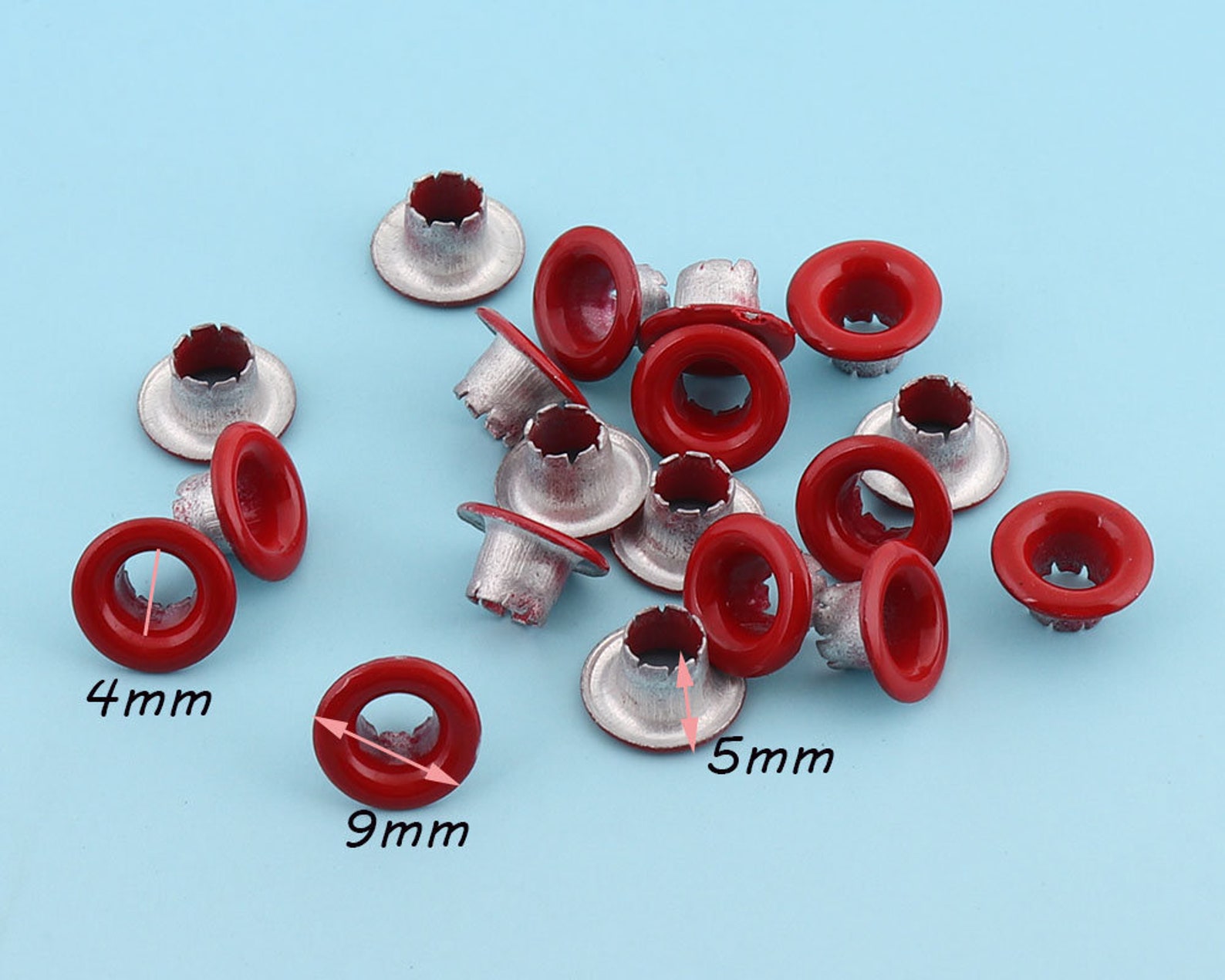 Mini Red Eyelet 100pcs 9mm Round Grommet Eyelets for Sewing | Etsy