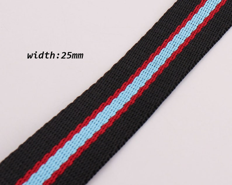 Blue Stripe Webbing 5 Yards*25mm Webbing Belt Fabric Belt Canvas ...