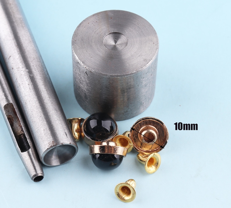 Black Double Caped Rivets 10mm Rivets With 3 Setting Tools | Etsy