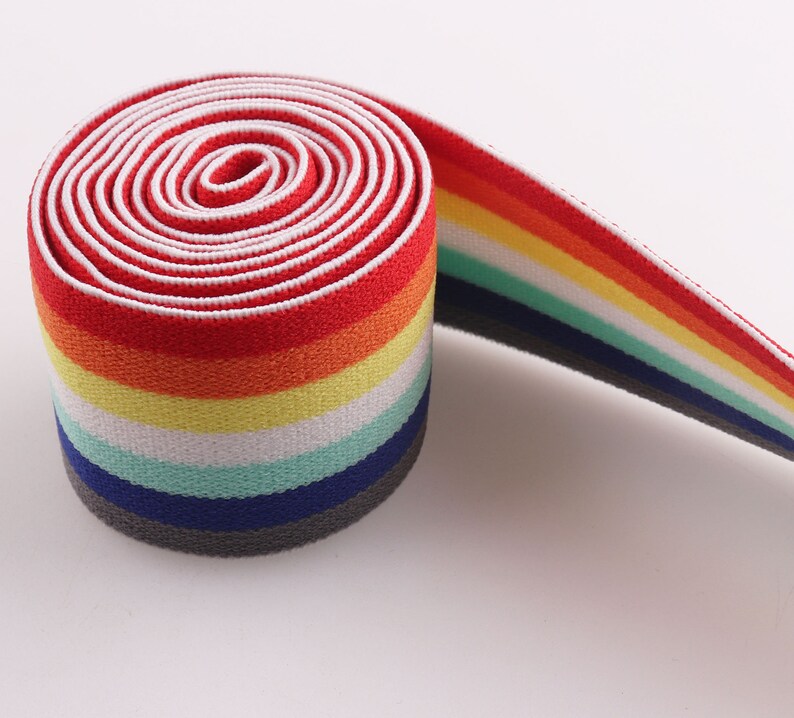 Colorful Elastic Webbing 38mm Paddy Webbing Colored Stripes | Etsy