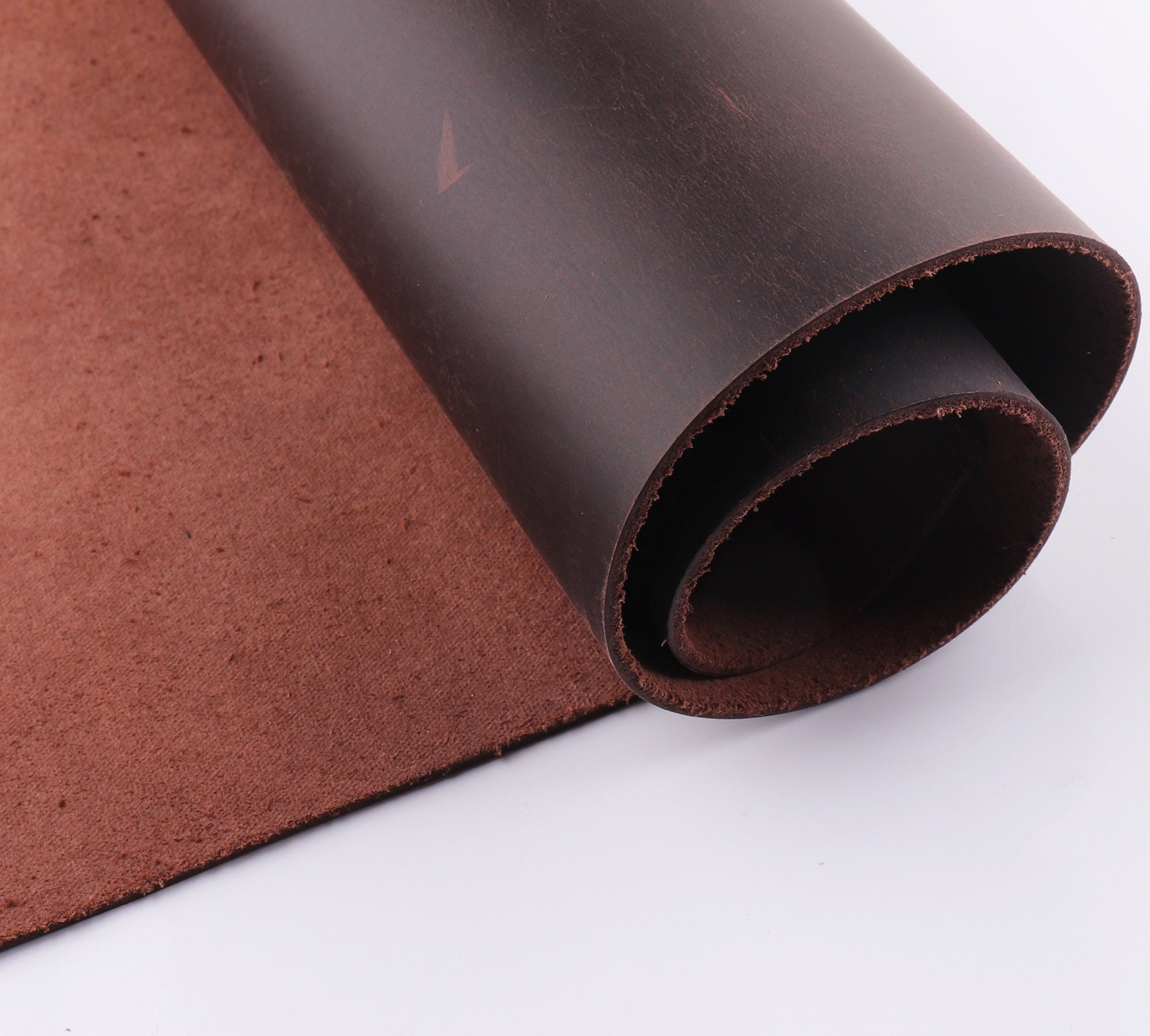 Dark Coffee Natural Leather Pieces Genuine Leather Sheets Cow Skin ...
