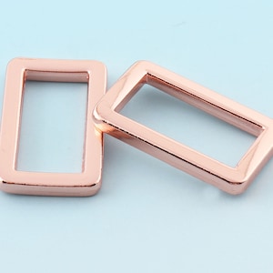 6pcs 1" (25mm) Rose Gold Rectangle Rings Alloy Rectangle Ring Belt ...