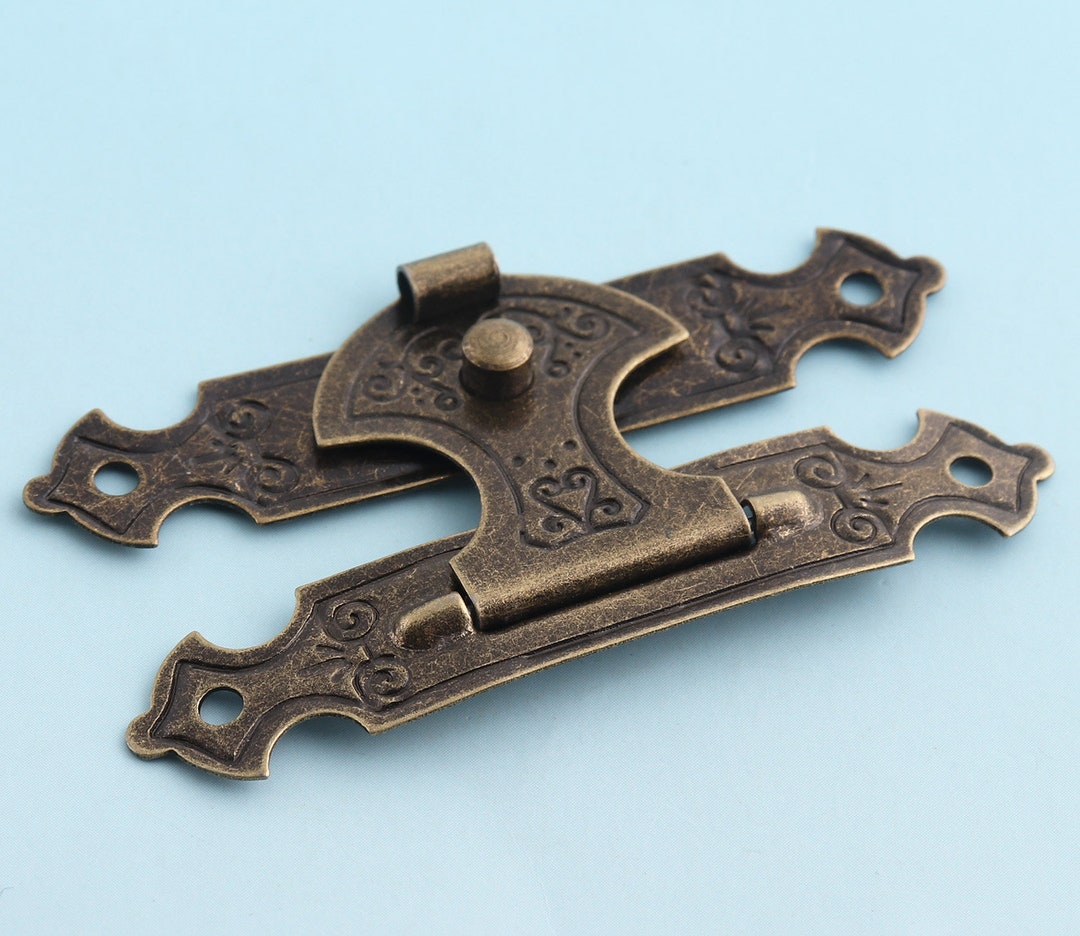 Antique Embossed Box Latch 2pcs 62*32mm Vintage Hasp Box Hardware Chest ...