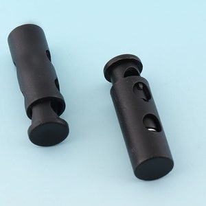 Cord Stopper for Elastic Cord 50pcs 38mm Black Plastic Toggle Cord Lock ...