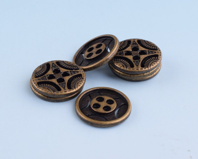 5pcs 12mm Antique Bronze Buttons Metal Shank Buttons Coat - Etsy