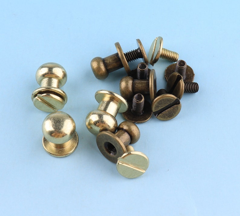 Bronze Screw Rivets 50sets 9mm Metal Button Screwback Studs Screw Studs ...