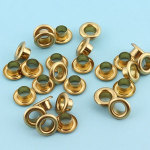 Golden Eyelets 100pcs 8mm Round Grommet Eyelets for Sewing Bead Cores ...