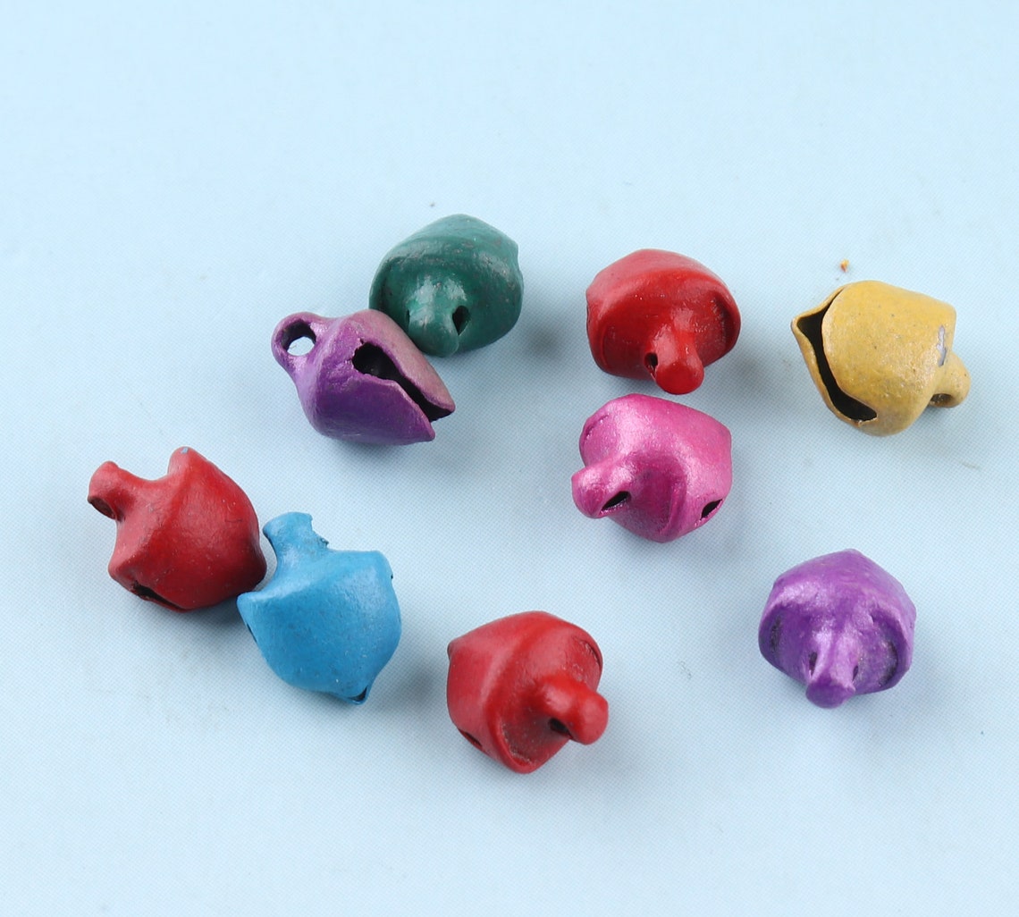 Colorful Jingle Bells Blocks 100pcs 6mm Mix Color Christmas | Etsy