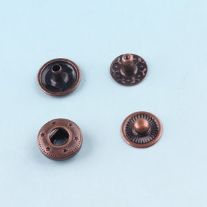 Copper Snap Buttons 50sets 10mm/12mm Snap Studs Spring Popper Clothing ...