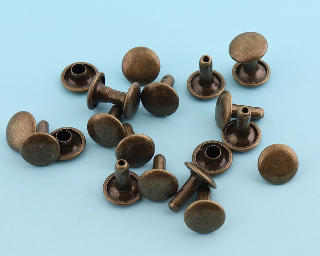 Antique Bronze Rivets 100sets 11*9mm Metal Button Double Capped Rivets ...
