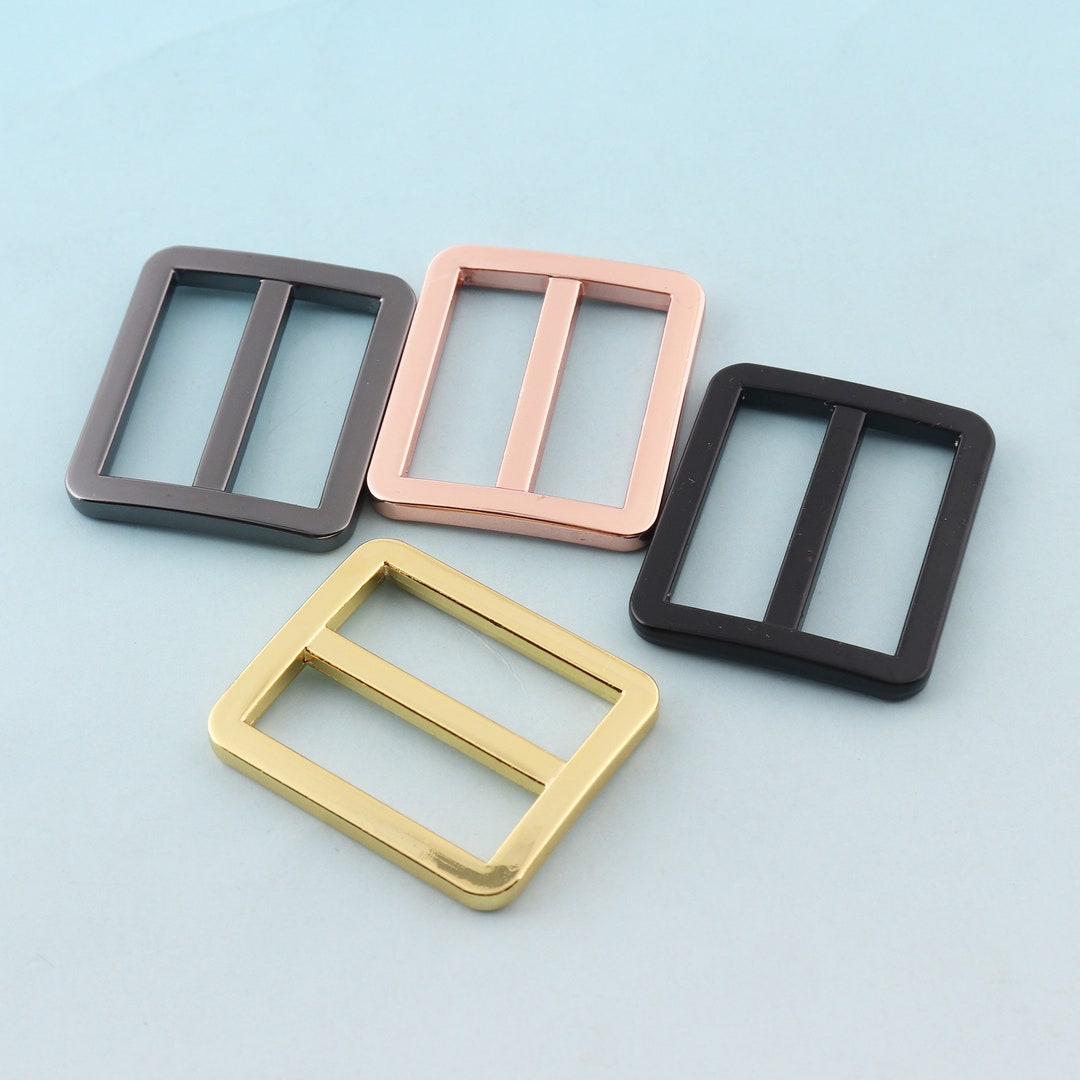 Black Belt Buckles 25 Mm Metal Adjuster Buckle Tri Bar Buckles Strap ...