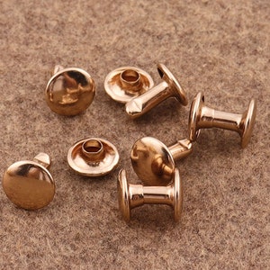 10*8mm Gold Rivets Metal Button Double Capped Rivets Double Head Purse ...