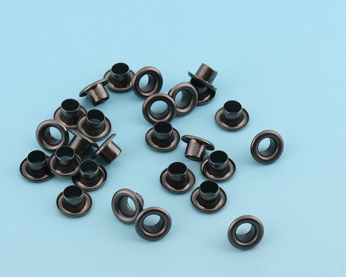 Mini Gunmetal Eyelet 100pcs 7mm Round Grommet Eyelets for - Etsy