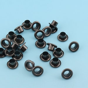 Mini Gunmetal Eyelet 100pcs 7mm Round Grommet Eyelets for Sewing Bead ...