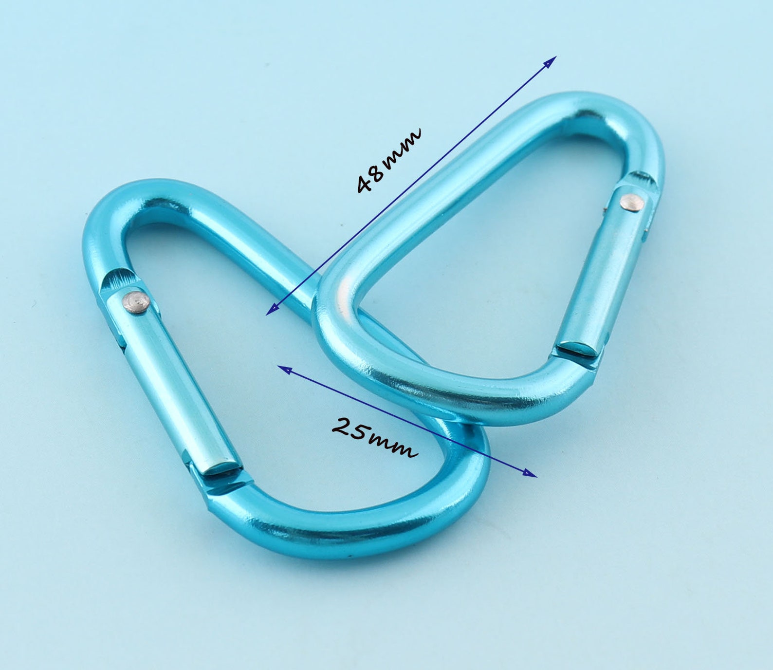 Carabiner 4825mm Light Blue Metal Carabiner Keychain Engraved | Etsy