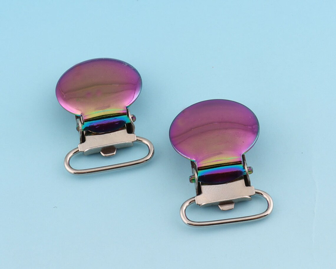 Rainbow Suspender Clips 1 1/4 Metal Suspender Clips - Etsy