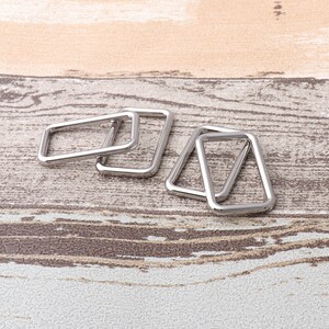 Silver Zinc Alloy Rectangle Rings 1 5/8"(40mm ) Metal Square Ring for ...
