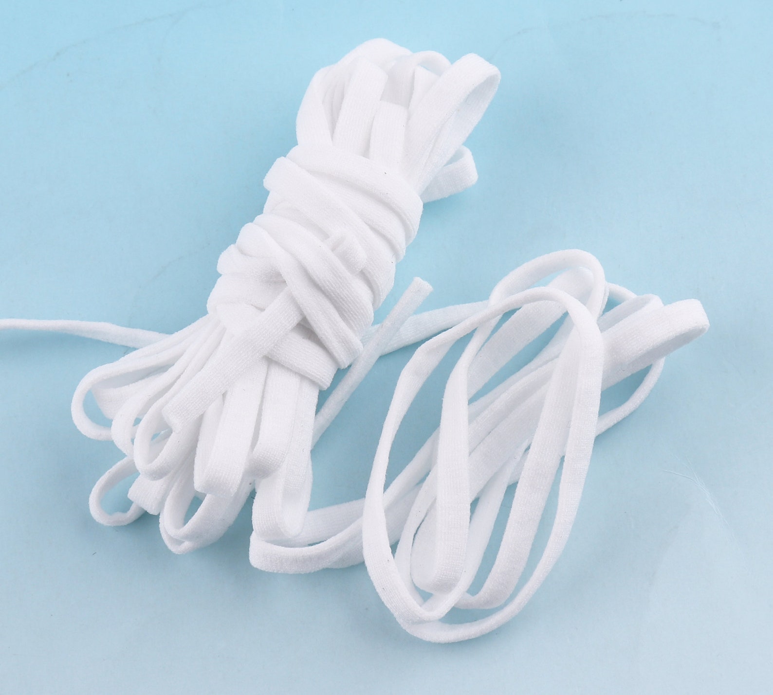 100yards Soft Elastic Cord for Sewing 4mm/5mm Flat White Elastic Cord ...