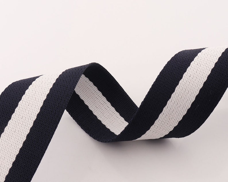 Dark Blue Stripe Webbing 38mm Stripe Webbing Fabric Belt Canvas Webbing ...