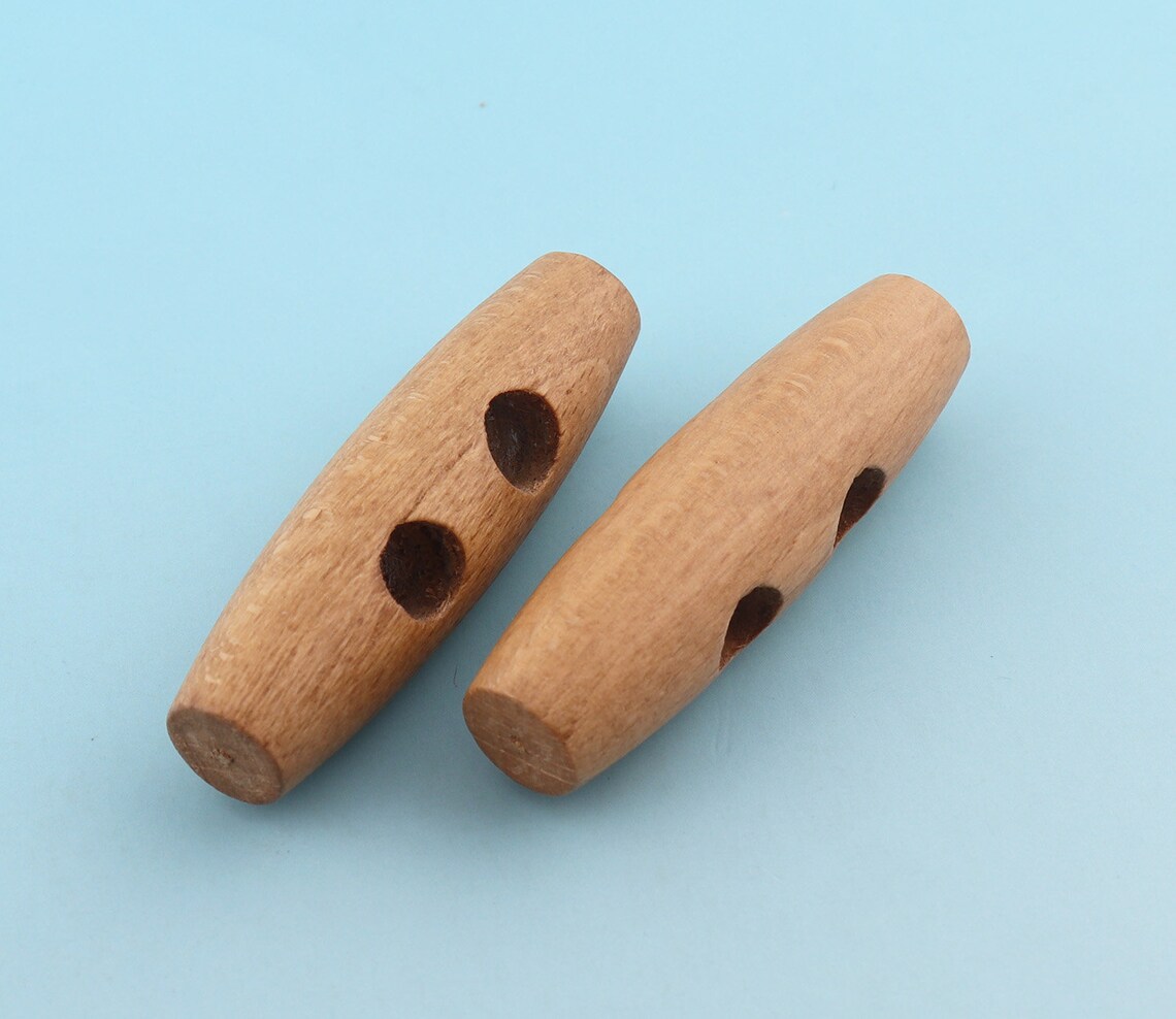 Wooden Toggle Buttons 15pcs 50mm Toggle Buttons With TWO Holes - Etsy
