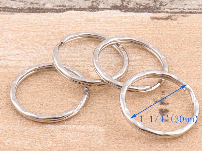 20pcs Key Ring Silver O Ring Large Key Fob Ring 1 1/4”(30mm) Metal ...